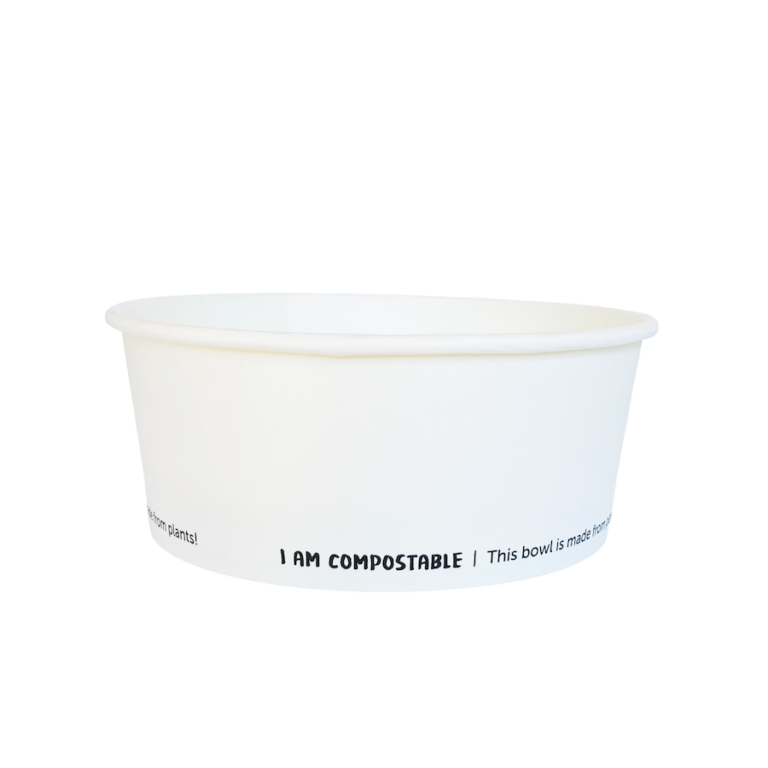 750ml Compostable White Paper Bowl | GREEN HOME